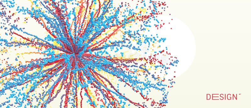 Point Explode. Array with Dynamic Emitted Particles. 3d Technology ...