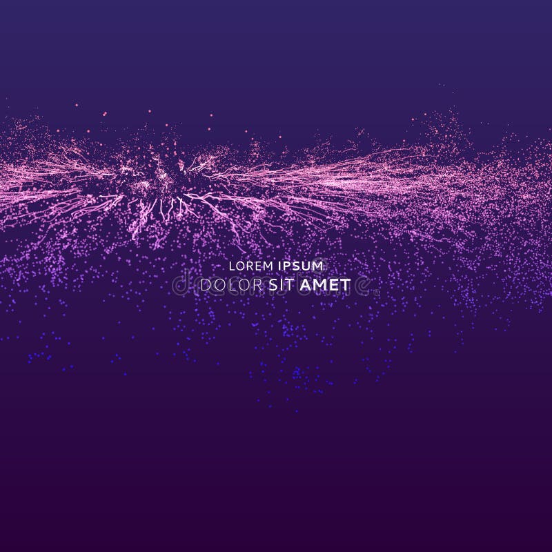 Point Explode Array With Dynamic Emitted Particles 3d Technology Style Abstract Background