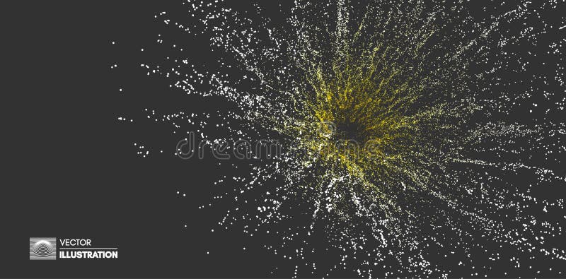 Point Explode. Array with Dynamic Emitted Particles. 3d Technology ...
