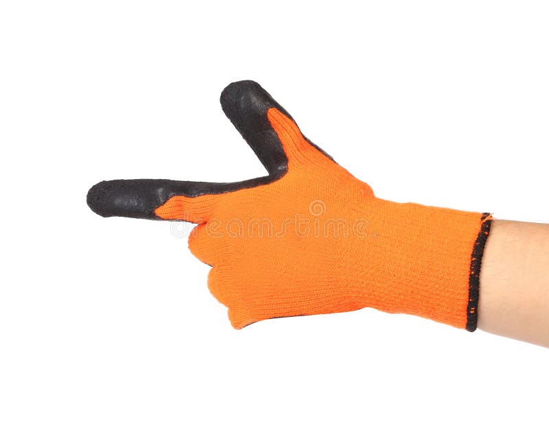 Point Finger in Black Rubber Glove. Stock Image - Image of industry ...
