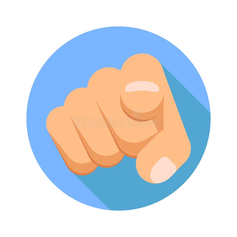 Point Finger Hand You Potential Client Icon Front View Concept Flat ...