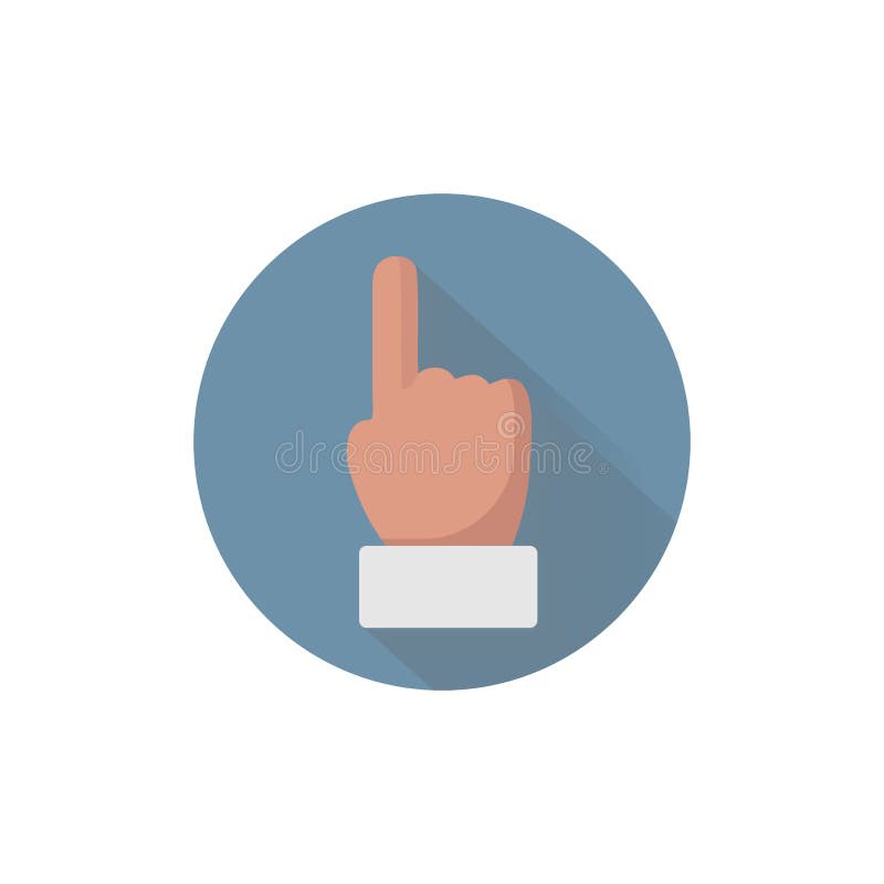 Point Finger Icon, Forefinger Flat Icon with Long Shadow. Point Flat ...