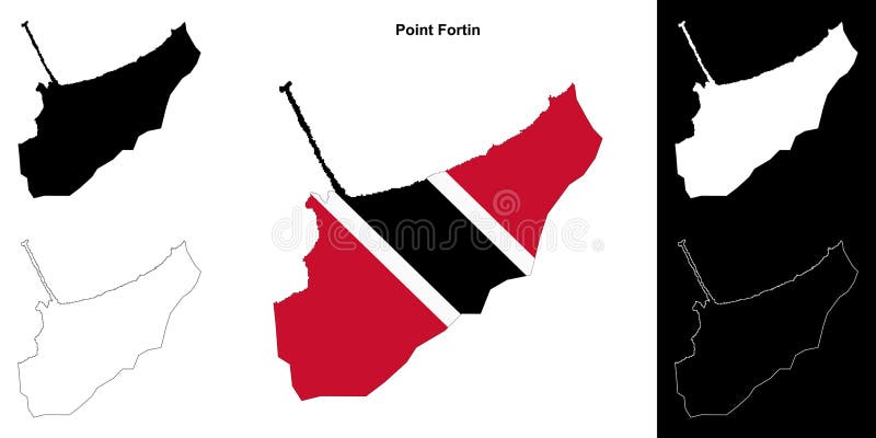 Point Fortin outline map stock illustration. Illustration of area ...