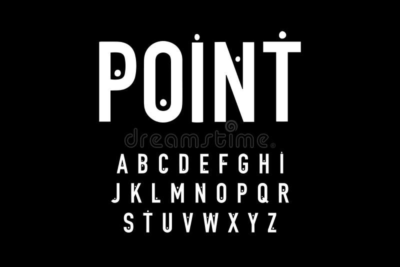 Point Hand Drawn Vector Type Font in Cartoon Comic Style Black White ...