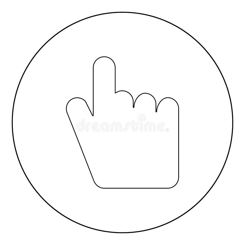 Point Hand Icon Black Color in Circle Stock Vector - Illustration of ...