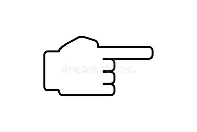 Point Hand Icon Gesture Line Symbol Web App Sign Stock Illustration ...