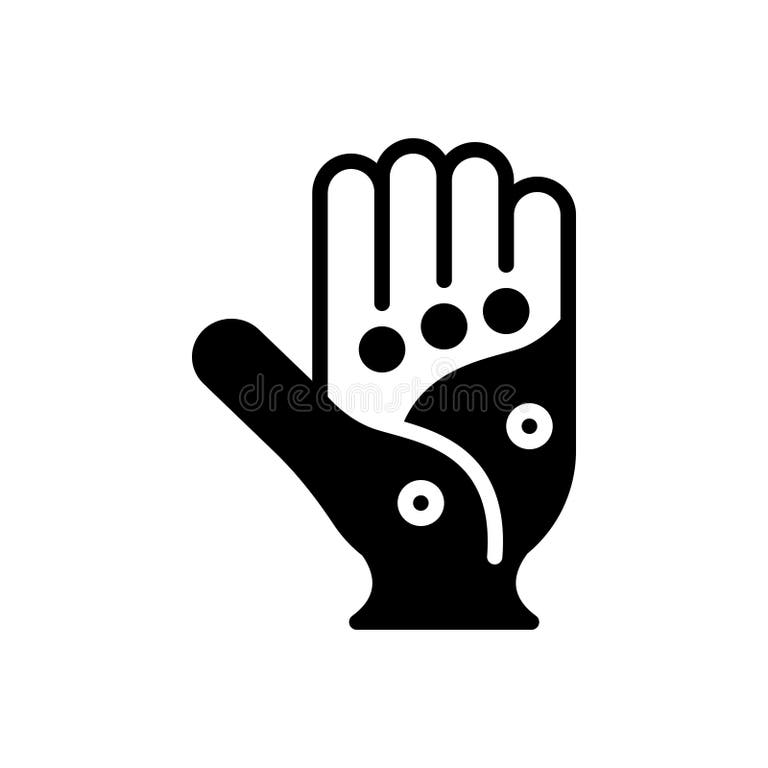 Black Solid Icon for Point, Spot and Palm Stock Vector - Illustration ...
