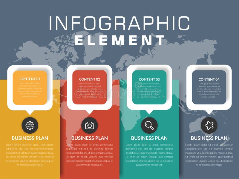 4 Point Infographic Element for Business Target Stock Vector ...