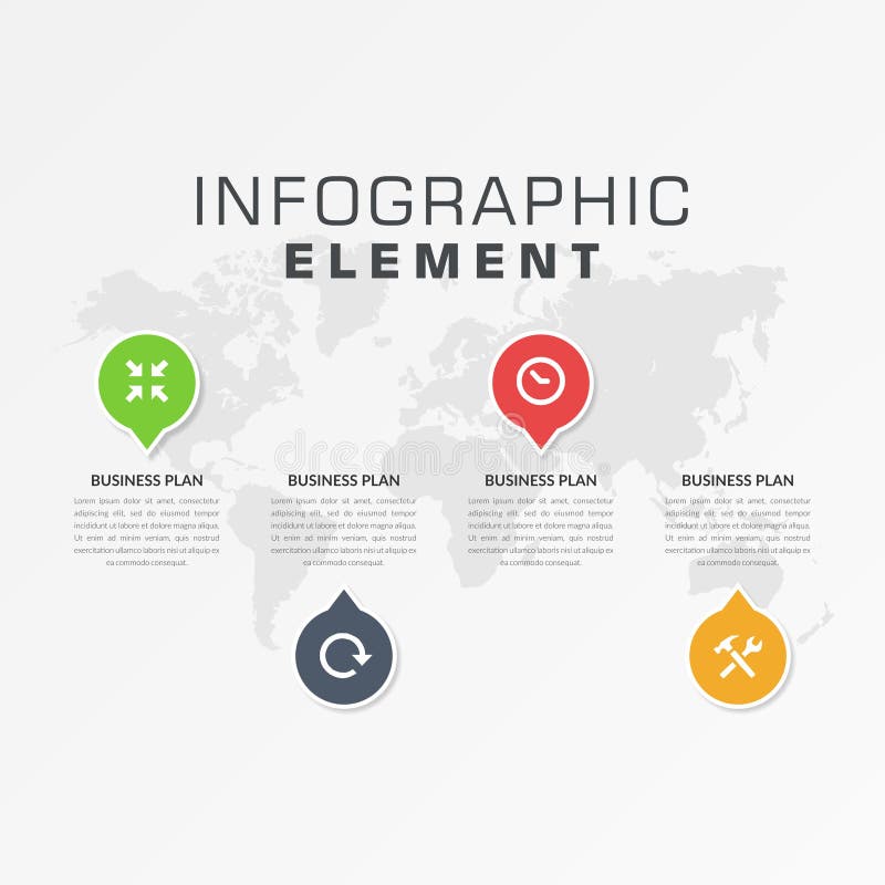 4 Point 3D Abstract Shape Infographic Template Premium Vector Stock ...