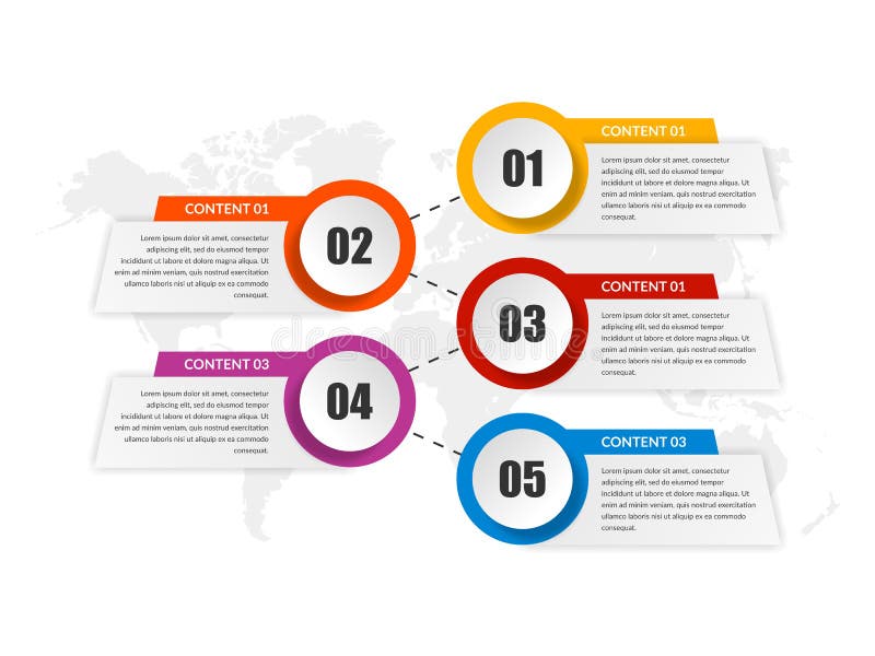 5 Point 3D Shape Infographic Element for Business Stock Illustration ...