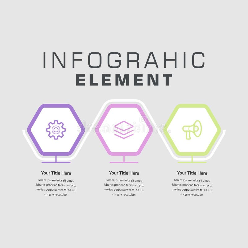 3 Point 3D Shape Infographic Element for Business Stock Illustration ...