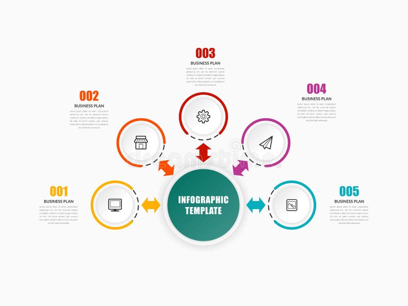 5 Point Infographic Element Template Premium Design Stock Illustration ...