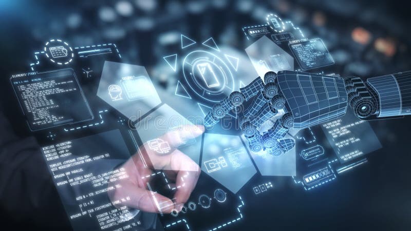 Point of Interaction between Artificial Intelligence and Humans Stock ...