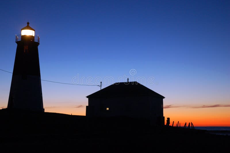 Point Judith Lighthouse at Dawn Stock Image - Image of coastal ...
