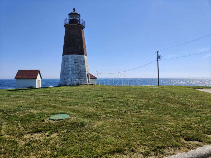 The Point Judith Lighthouse Stock Photo - Image of beach, point: 220004904