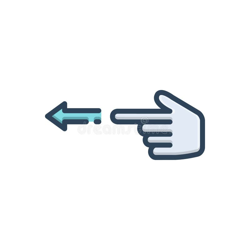 Color Illustration Icon for Point Left, Left and Indicating Stock ...