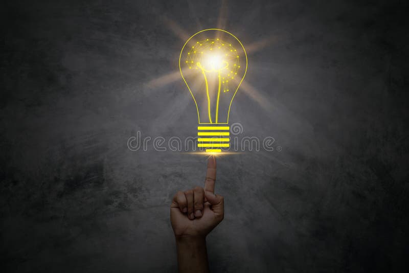 Point a Light Bulb. an Innovative and Inspirational Concept Stock Image ...