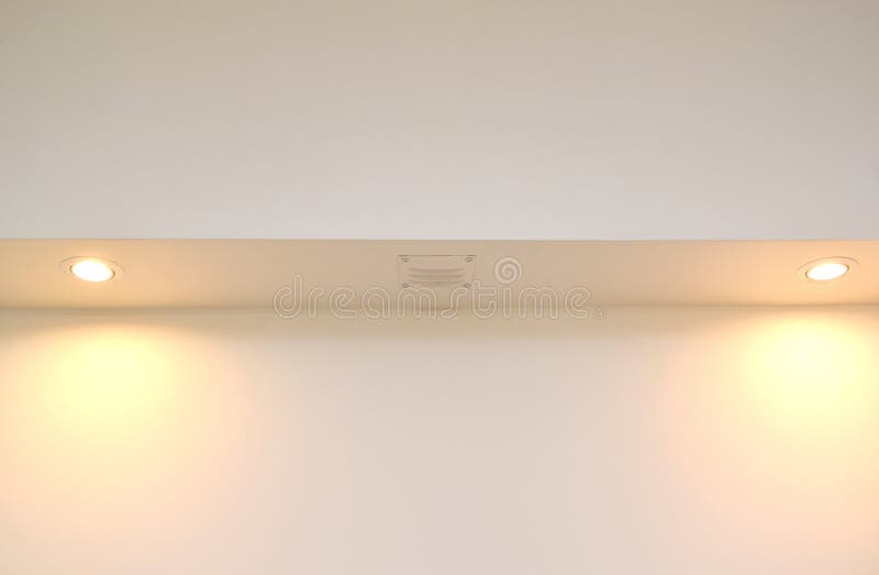 Point Lights on Wall Ledgedot Stock Image - Image of interior, tone ...