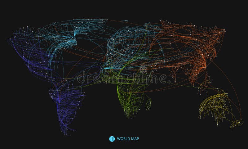 Point, Line Composition of the World Map. Stock Illustration ...
