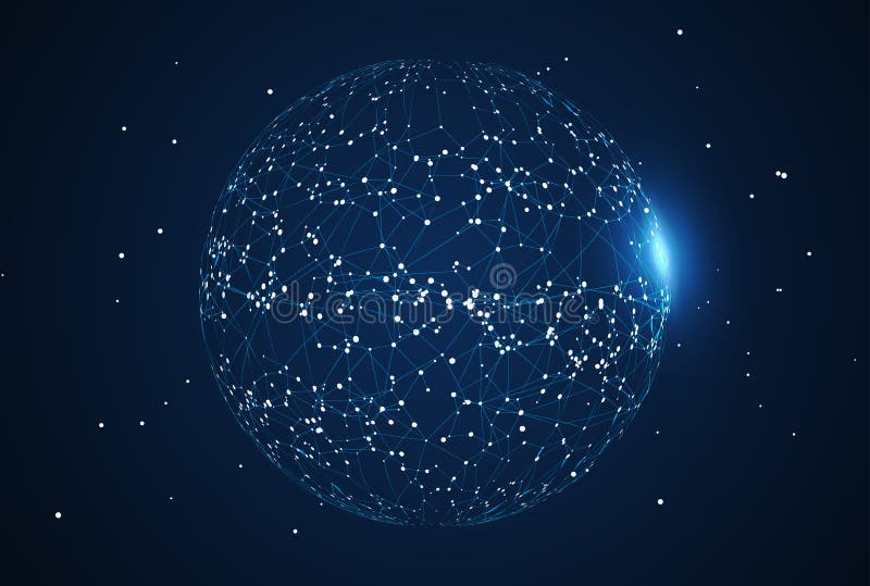 Point and Line Connection Internet Technology Concept Illustration ...