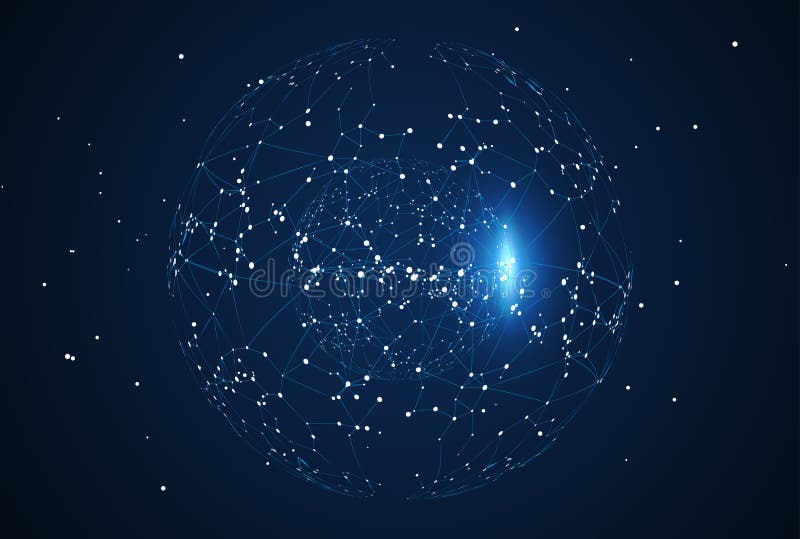 Point and Line Connection Internet Technology Concept Illustration ...