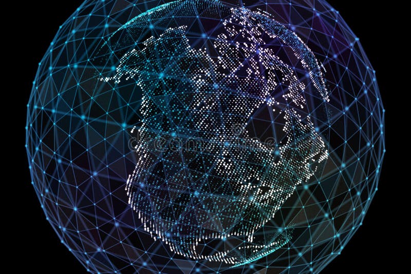 Point, Line, Surface Composed of Circular Graphics, Global Network ...