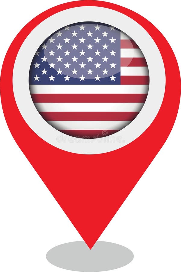 Point Location America Flag Round Design Stock Illustration ...