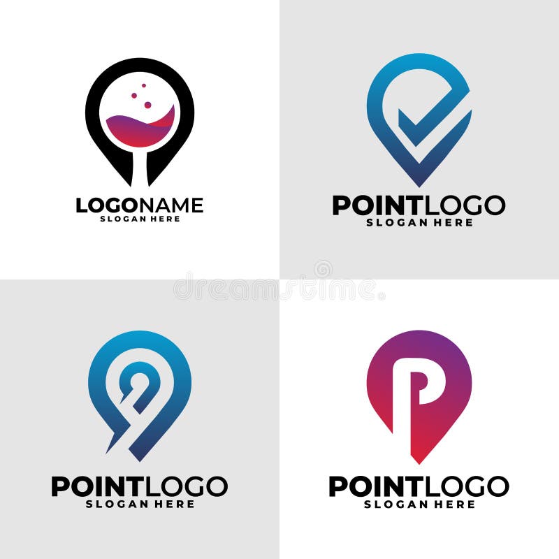Point Logo Set Vector Design Stock Vector - Illustration of locator ...
