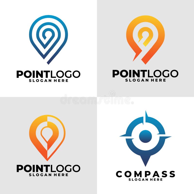 Point Logo Set Vector Design Stock Vector - Illustration of navigation ...