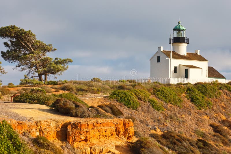 Point Loma Lighthouse in Cabrillo National Park Stock Photo - Image of ...