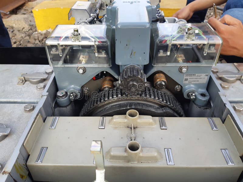 Point Machine at Railroad Switch Stock Photo - Image of logistic ...