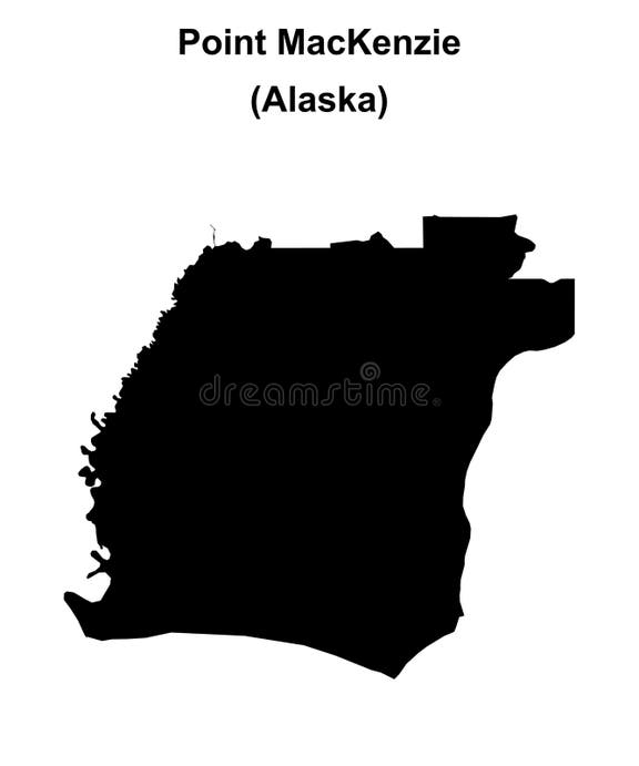 Point MacKenzie Outline Map Stock Vector - Illustration of area, alaska ...