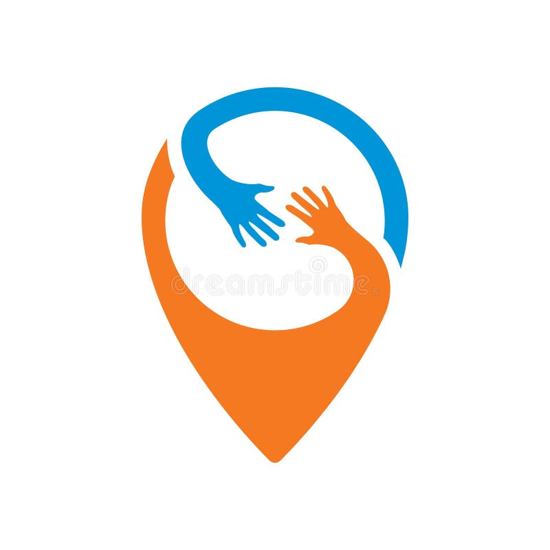 Point Map Combined with Hand Care Logo Vector Icon. Point Map Logo ...