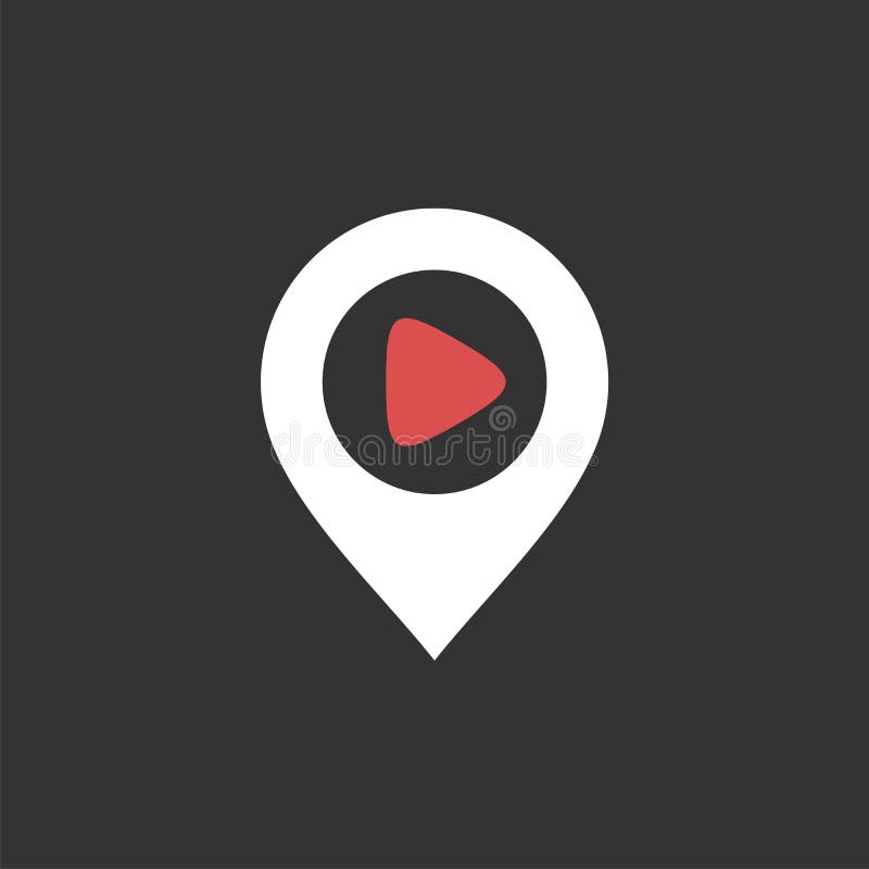 Point Map Icon Logo Template - Play Button Illustration Design. Vector ...
