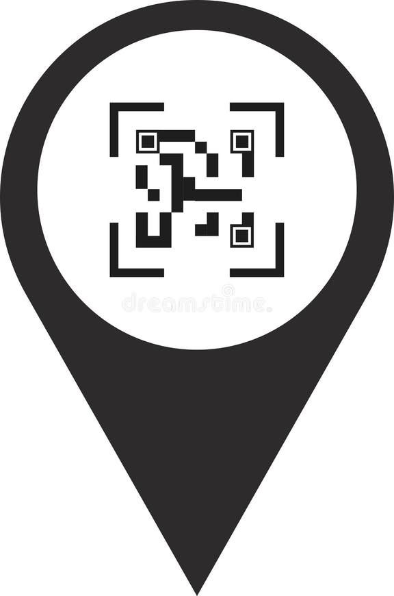 A Point on the Map by QR Code. Stock Vector - Illustration of ...