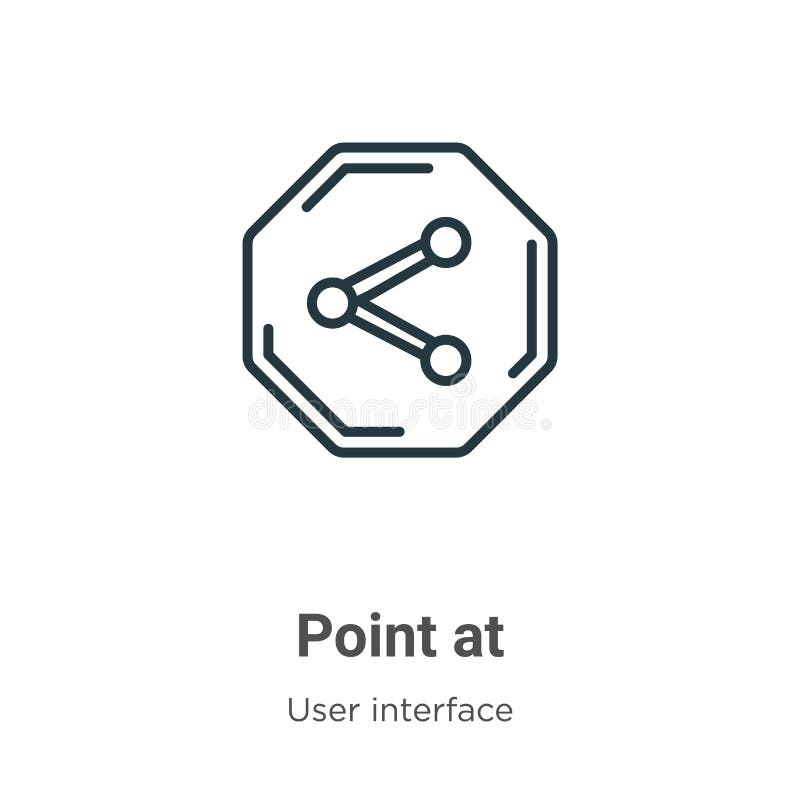 Point at Outline Vector Icon. Thin Line Black Point at Icon, Flat ...