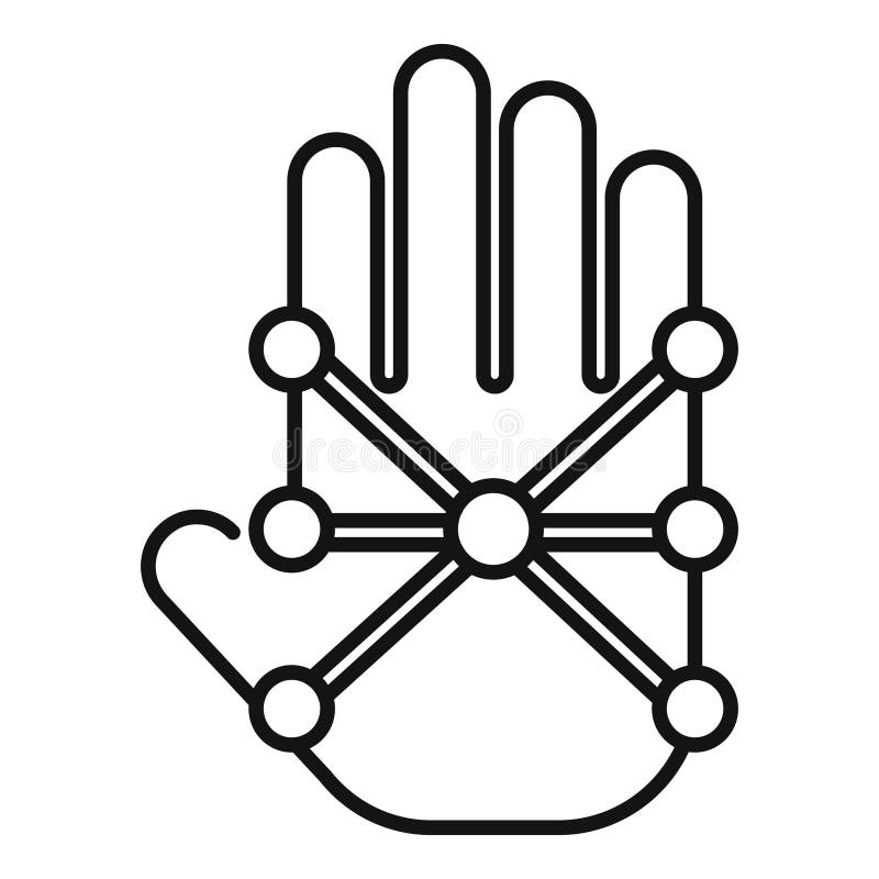 Point Palm Scanning Icon Outline Vector. Voice Verification Stock ...