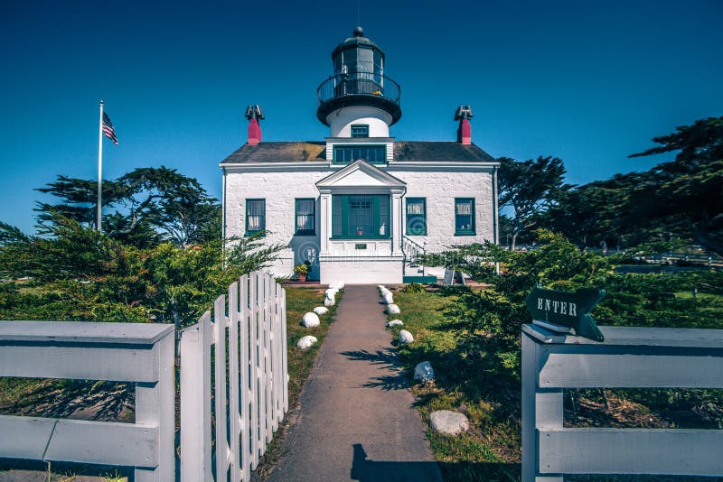 Point Pinos Lighthouse in Monterey California Stock Image - Image of ...
