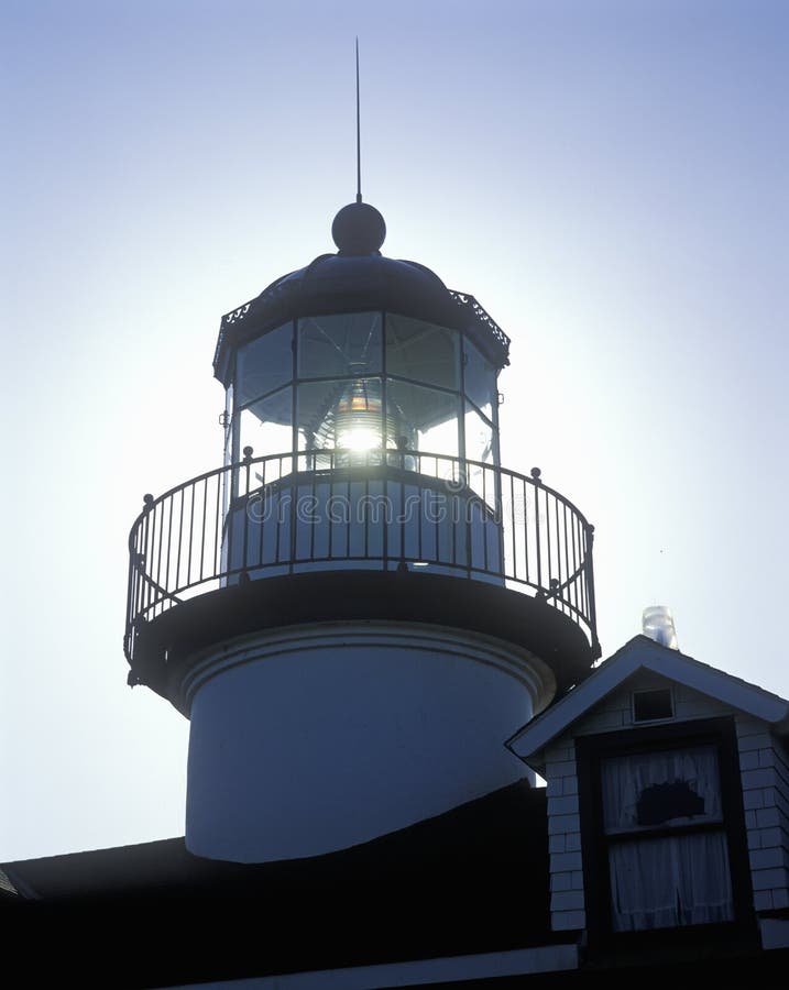 Point Pinos Lighthouse of Monterey Bay Stock Photo - Image of maritime ...