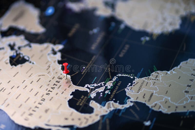 Point Place on the World Map. Mark on the Map Stock Image - Image of ...