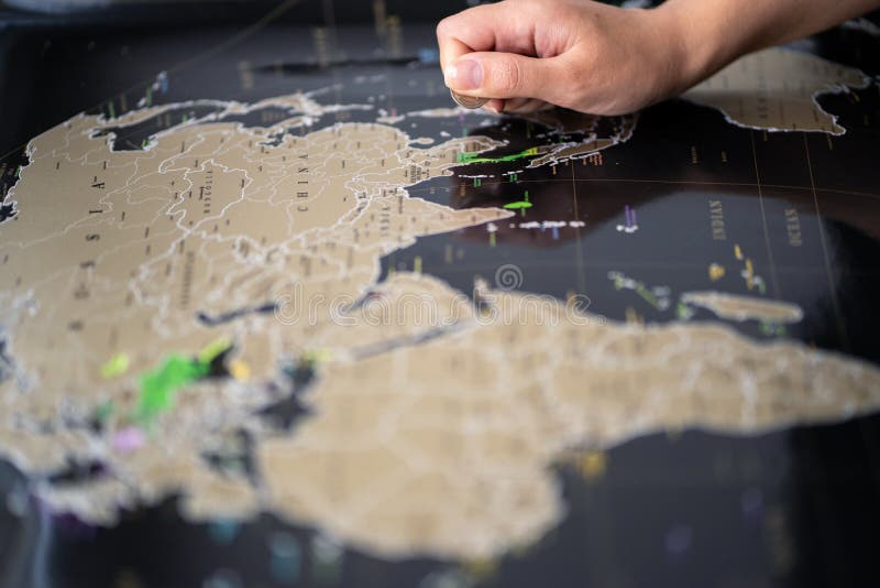 Point Place on the World Map. Mark on the Map Stock Photo - Image of ...