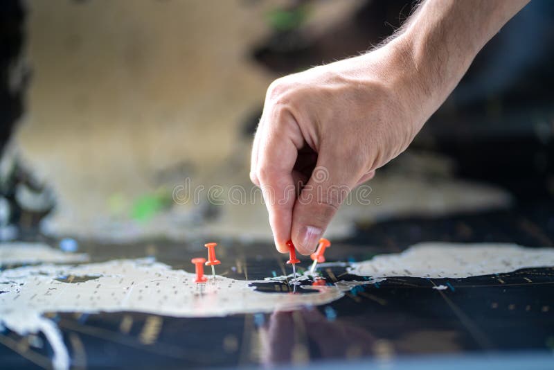 Point Place on the World Map. Mark on the Map Stock Photo - Image of ...
