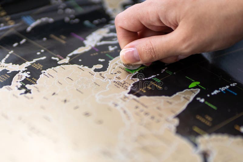 Point Place on the World Map. Mark on the Map Stock Image - Image of ...