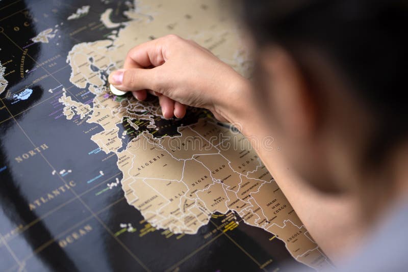 Point Place on the World Map. Mark on the Map Stock Image - Image of ...