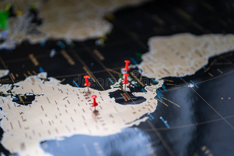 Point Place on the World Map. Mark on the Map Stock Image - Image of ...