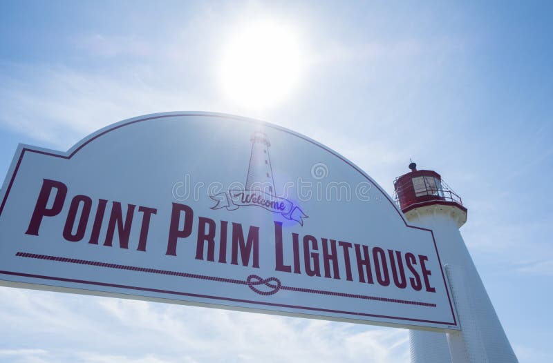 Point Prim Lighthouse, PEI and Old Wooden Rowboat Stock Image - Image ...