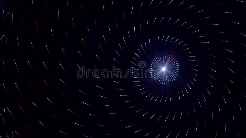 Point Radiate String. Animation. Hypnotic Point of Light Emits Rings of ...