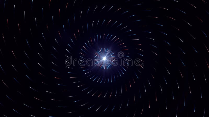Point Radiate String. Animation. Hypnotic Point of Light Emits Rings of ...