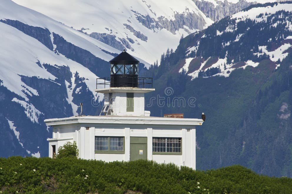 Point Retreat Lighthouse stock photo. Image of bald, retreat - 5664786