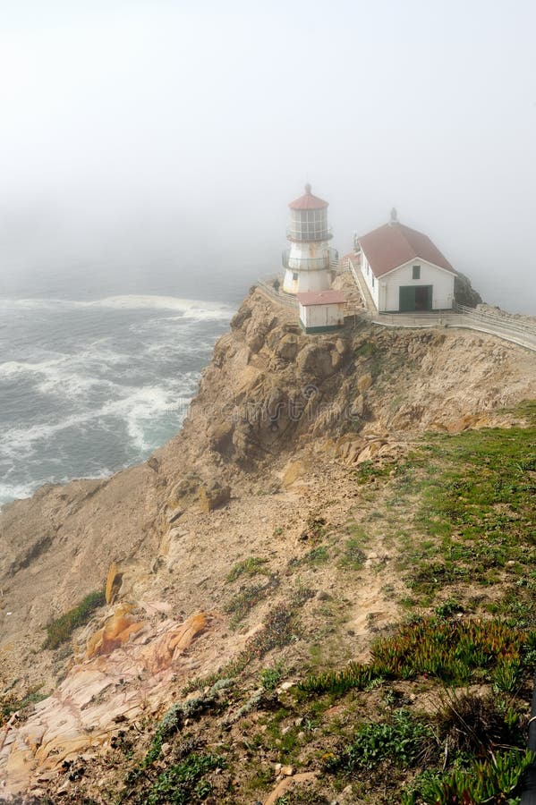 Point Reyes Lighthouse in Fog Stock Image - Image of cliff, coast: 18380667